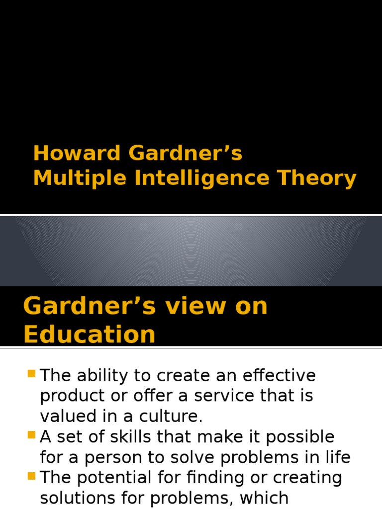 Week 3 Howard Gardner-S | PDF | Intelligence | Cognition