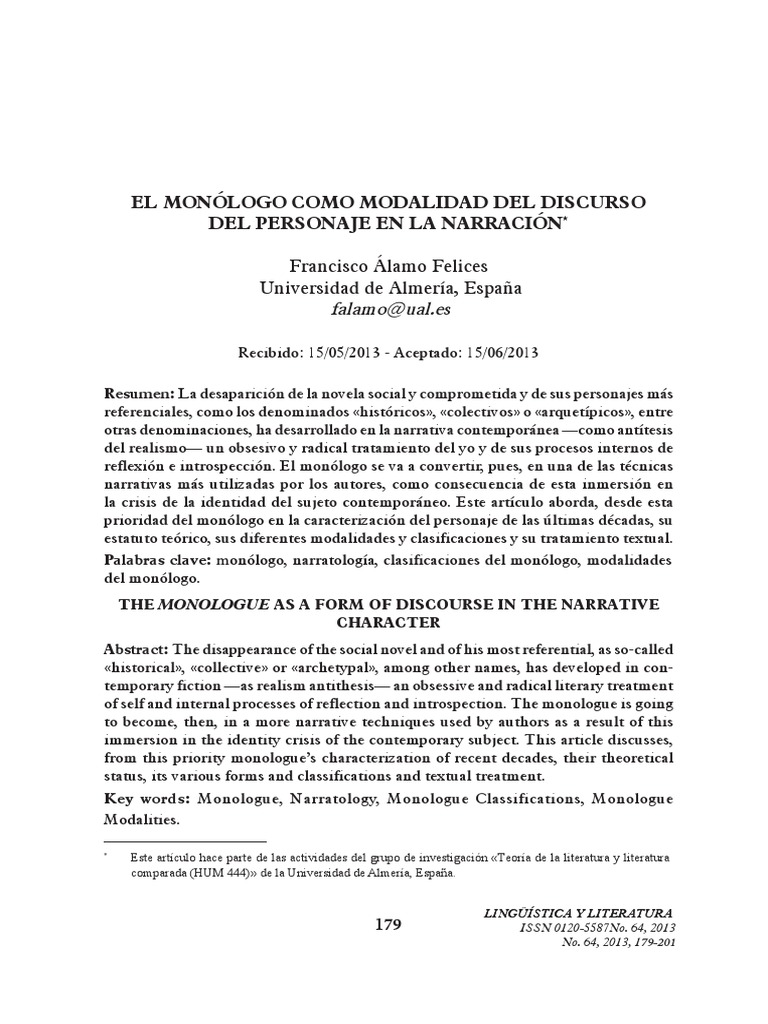 monologo.pdf | Narración | Diálogo