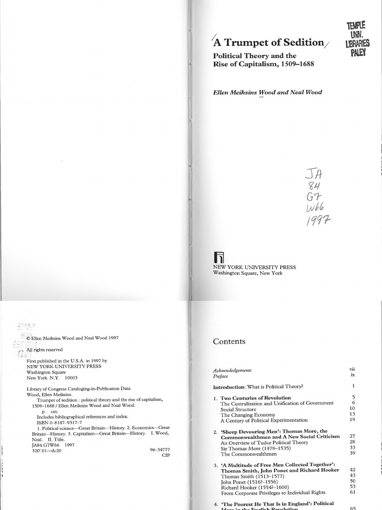 Ellen Meiksins Wood, Neal Wood-A Trumpet of Sedition | PDF