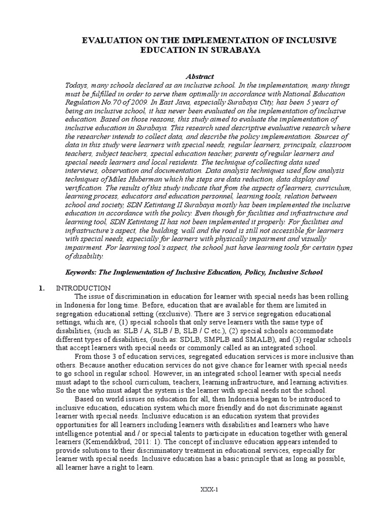 Inclusive Education Implementation | PDF | Special Education ...