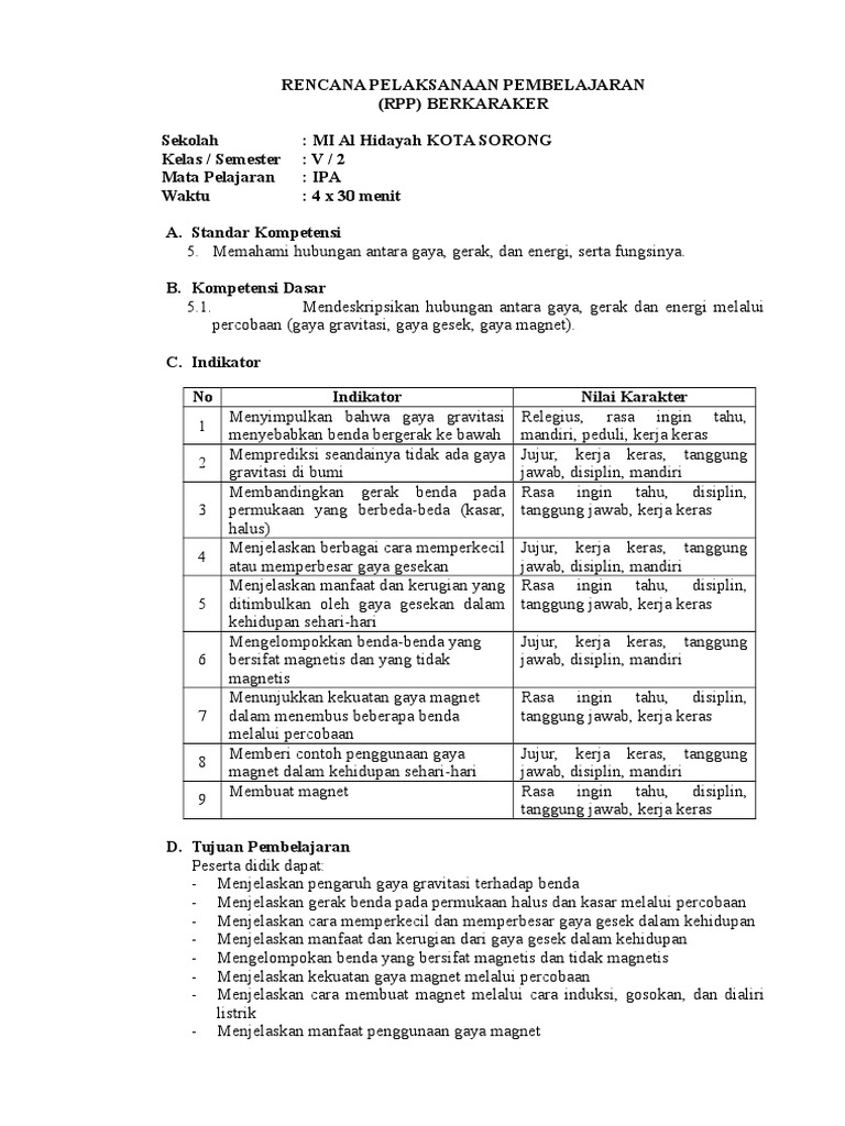 RPP Kelas 5 Semester 2 | PDF