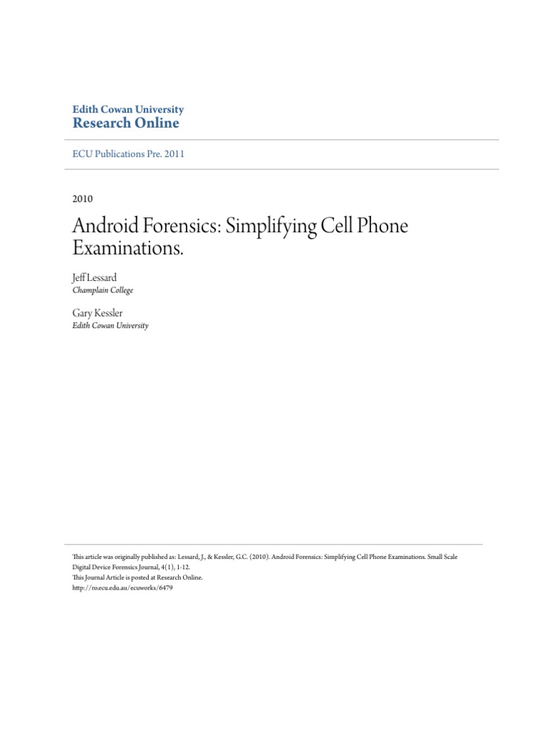 Android Forensics - Simplifying Cell Phone Examinations - Lessard ...