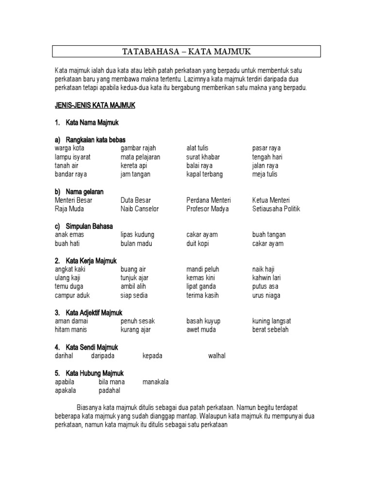 Kata Majmuk | PDF