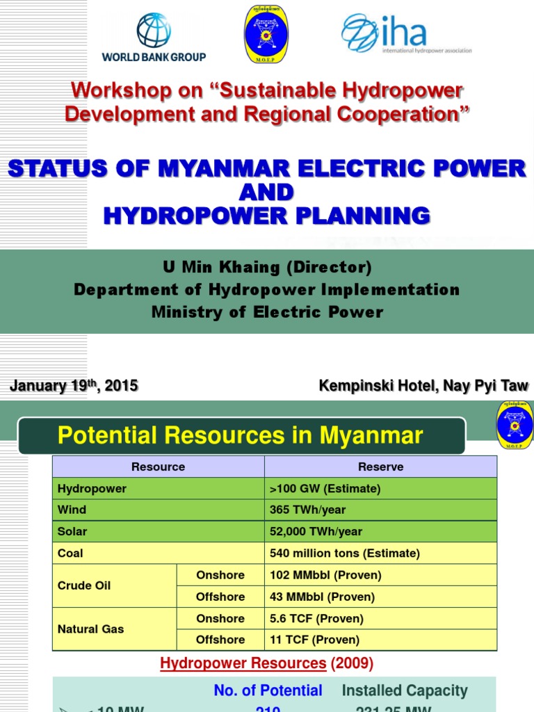 Status of Myanmar Electric Power and Hydropower Planning | PDF ...