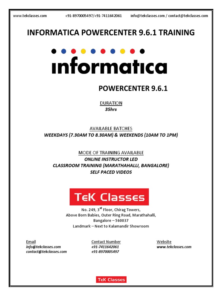Informatica Powercenter Training Course Content PDF | PDF | Data Warehouse | Computer Data