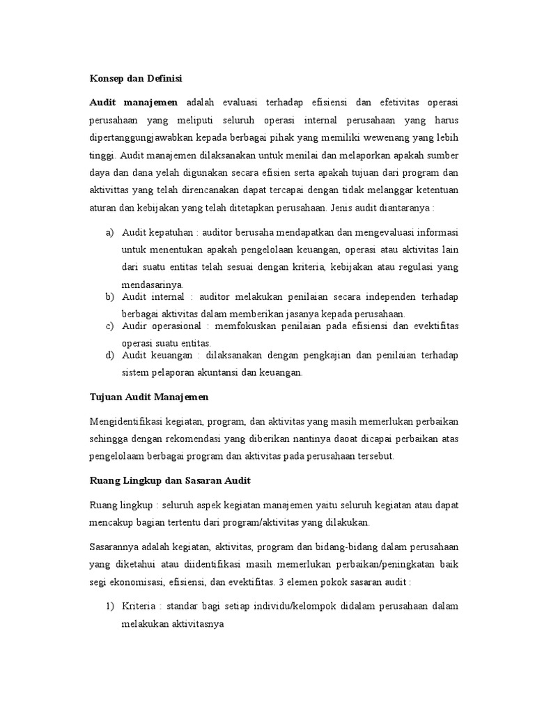 RMK Audit Manajemen | PDF