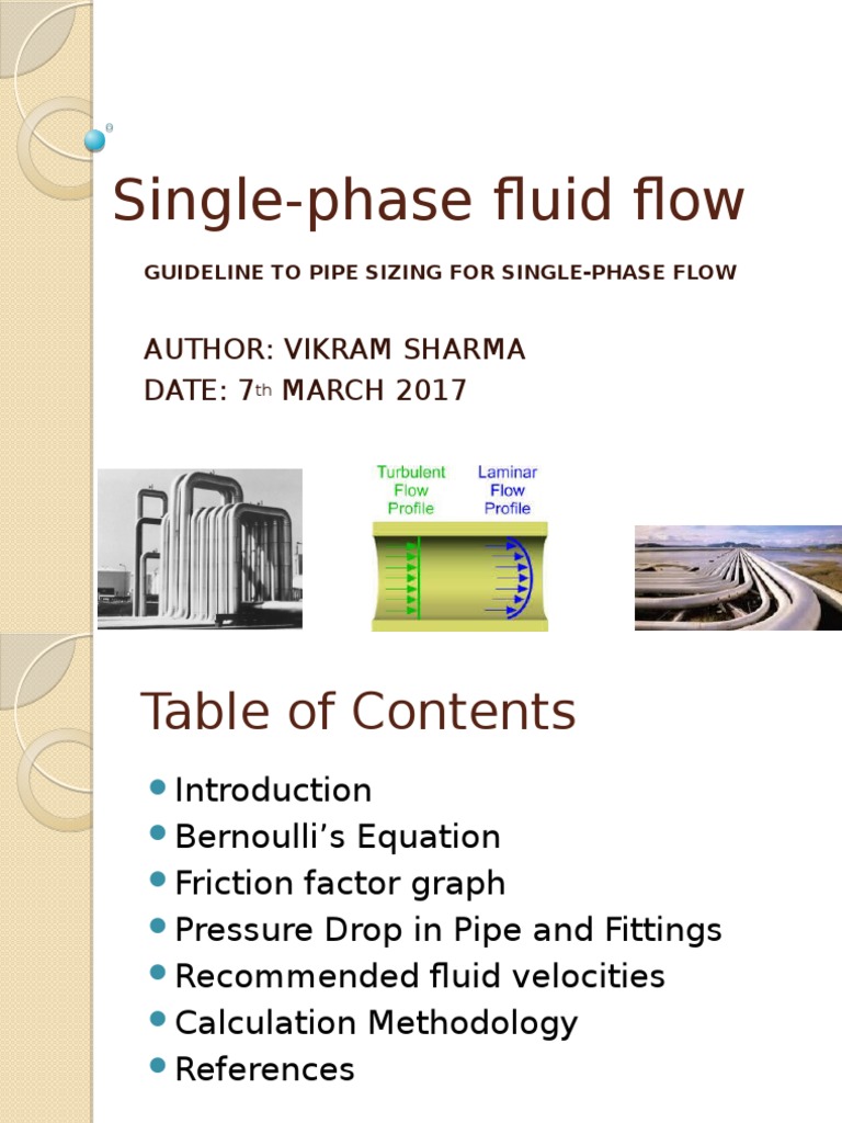 Pipe Sizing for Single-Phase Flow | PDF | Turbulence | Fluid Dynamics