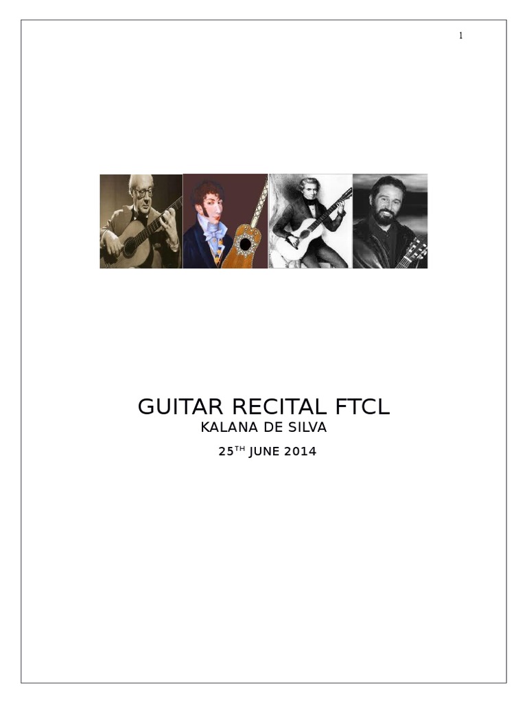 Guitar Recital Program Notes: An Analysis of Kalana De Silva's FTCL ...