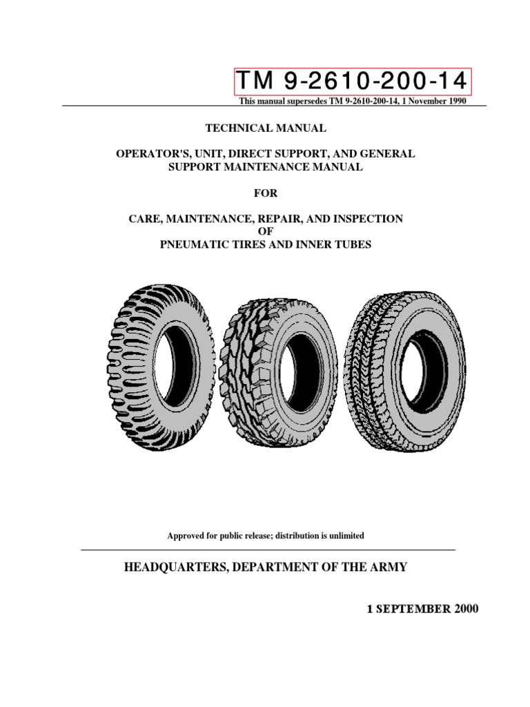 Tm9-2610-200-14 US Army Tire Manual | PDF | Tire | Truck