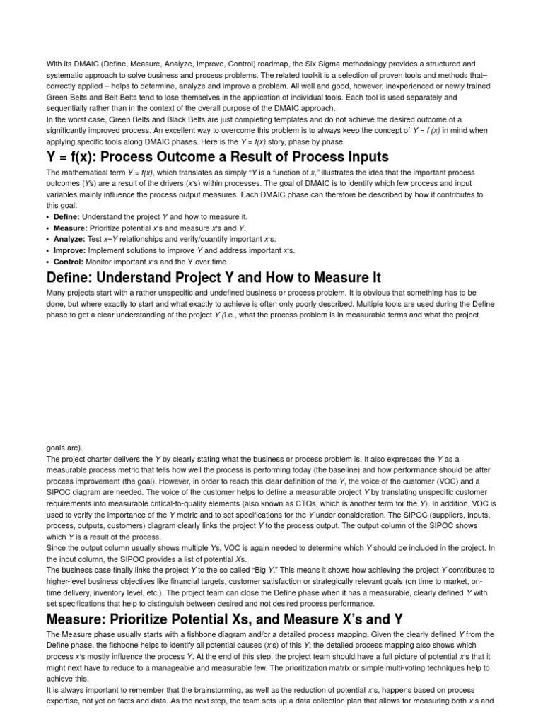 With Its DMAIC | PDF | Causality | Goal