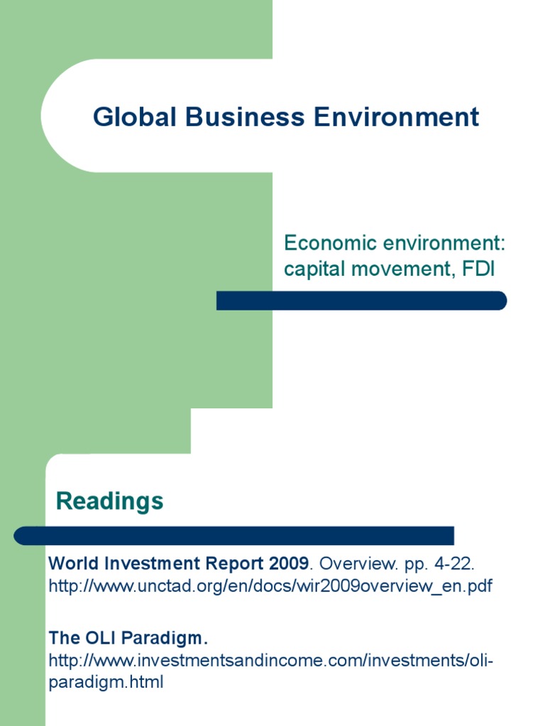 Global Business Environment: Economic Environment: Capital Movement ...