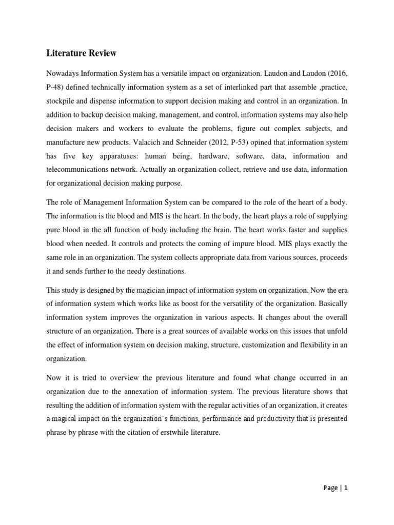 Impact of Information System On Organization (Literature Review) | PDF ...