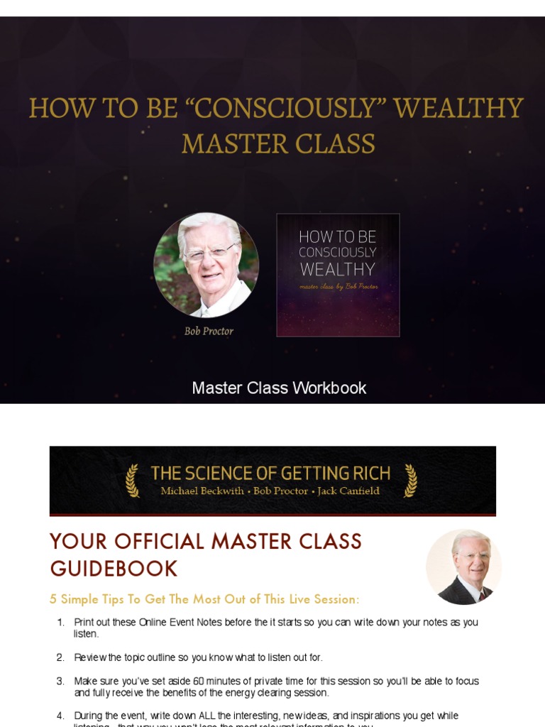 Bob Proctor Master Class Workbook | PDF | The Science Of Getting Rich ...