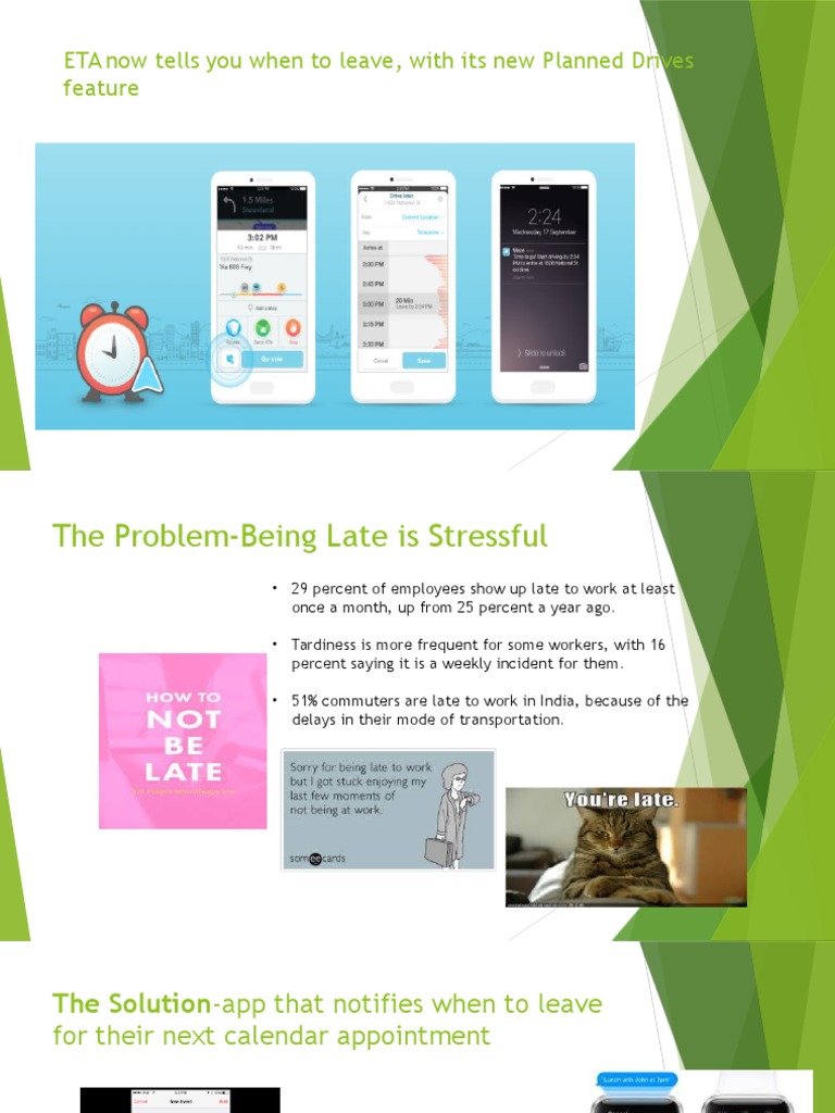 Expected Time of Arrival (ETA) Elevator Pitch | PDF