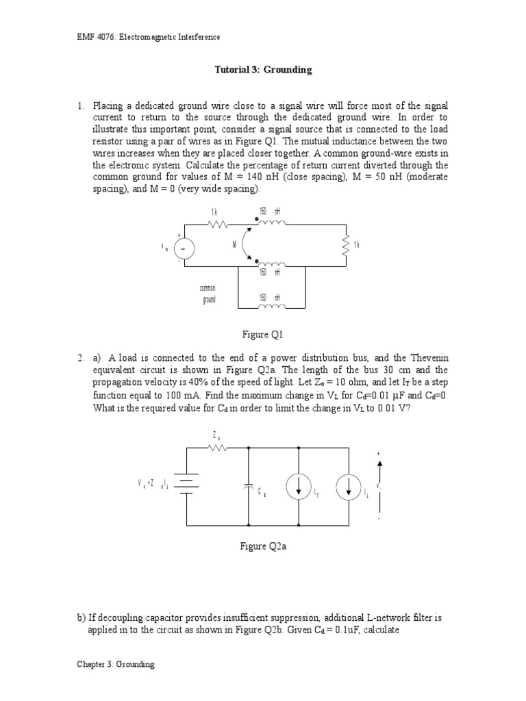Tutorial 3: Grounding: EMF 4076: Electromagnetic Interference | PDF ...