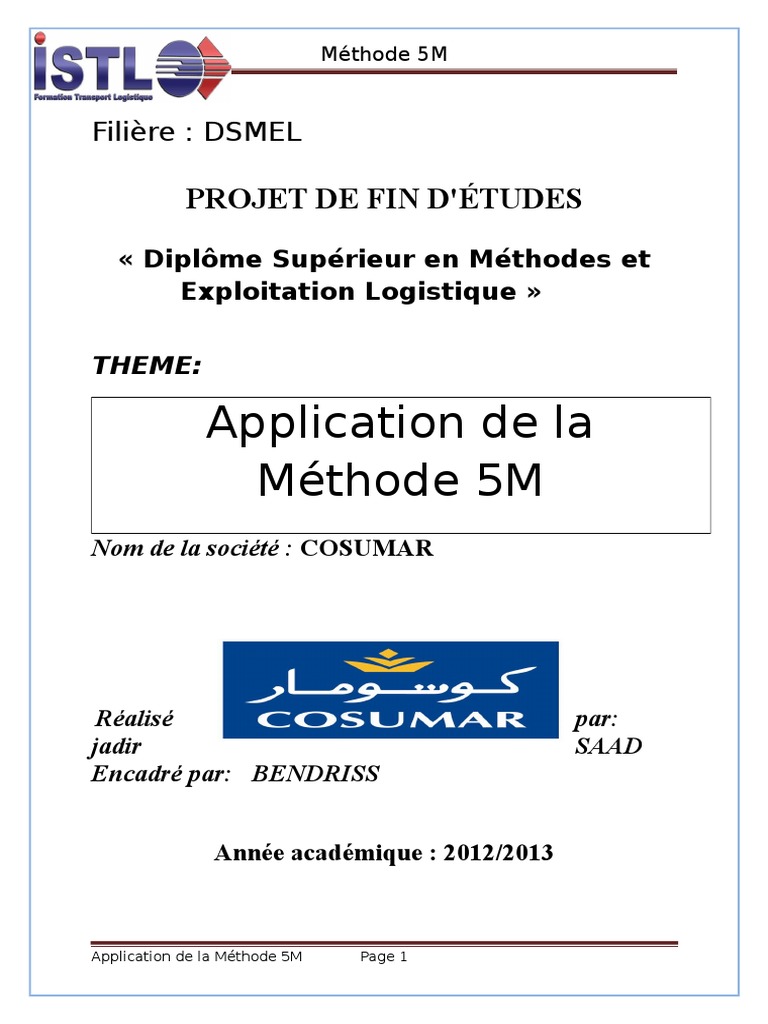 Rapport de Stage COSUMAR | PDF | Application | Management de la qualité