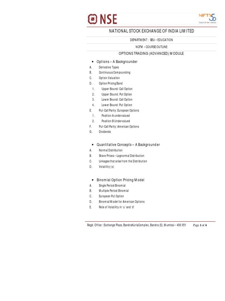 Course Otam PDF | PDF | Greeks (Finance) | Option (Finance)