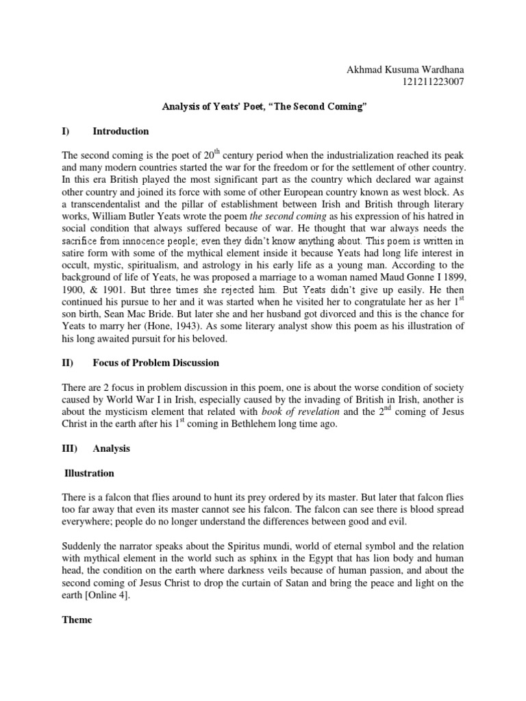250985655-Analysis-of-Yeats-Poet-the-Second-Coming.pdf | W. B. Yeats ...