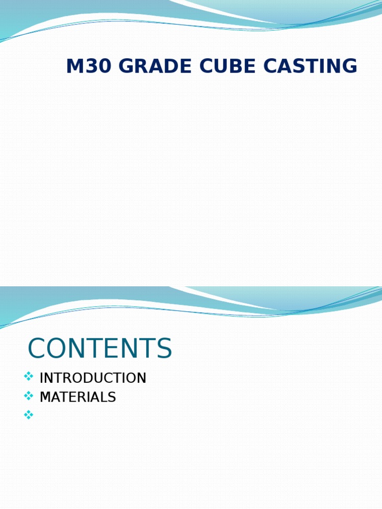 M30 Grade Cube Casting | PDF