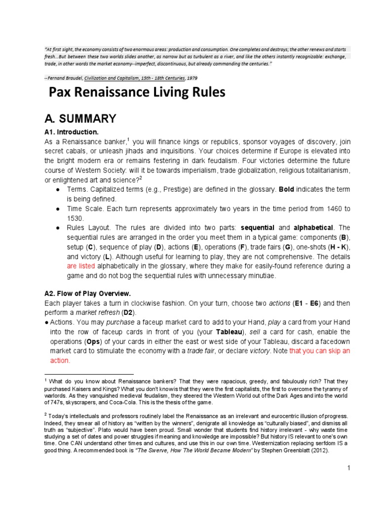 Pax Renaissance Rulebook | Download Free PDF | House Of Medici | Banks