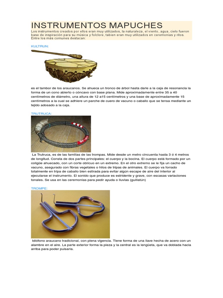 Instrumentos Mapuches | PDF | Entretenimiento (general)