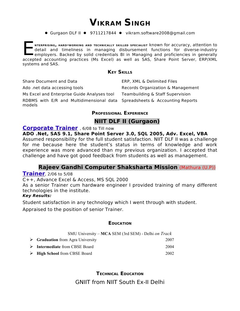 New Vikram CV | PDF | Microsoft Access | Microsoft Excel