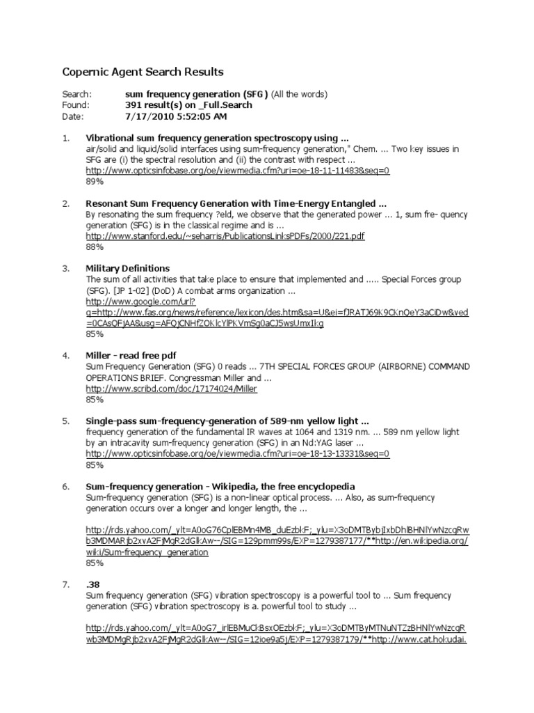 Sum Frequency Generation (SFG) | PDF | Infrared Spectroscopy | Spectroscopy