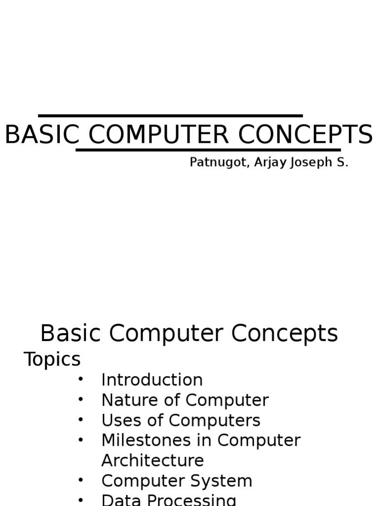 02 Basic Computer Concepts | PDF | Input/Output | Computer Hardware 02 Basic Computer Concepts | PDF | Input/Output | Computer Hardware