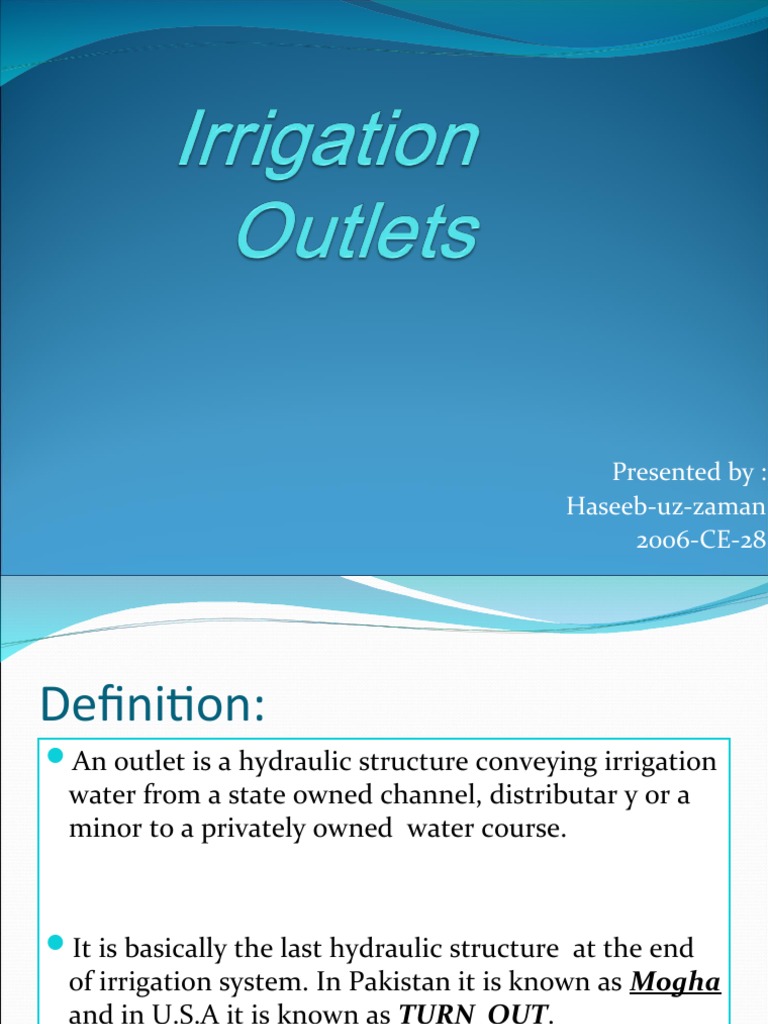Definition of Irrigation Outlets | PDF