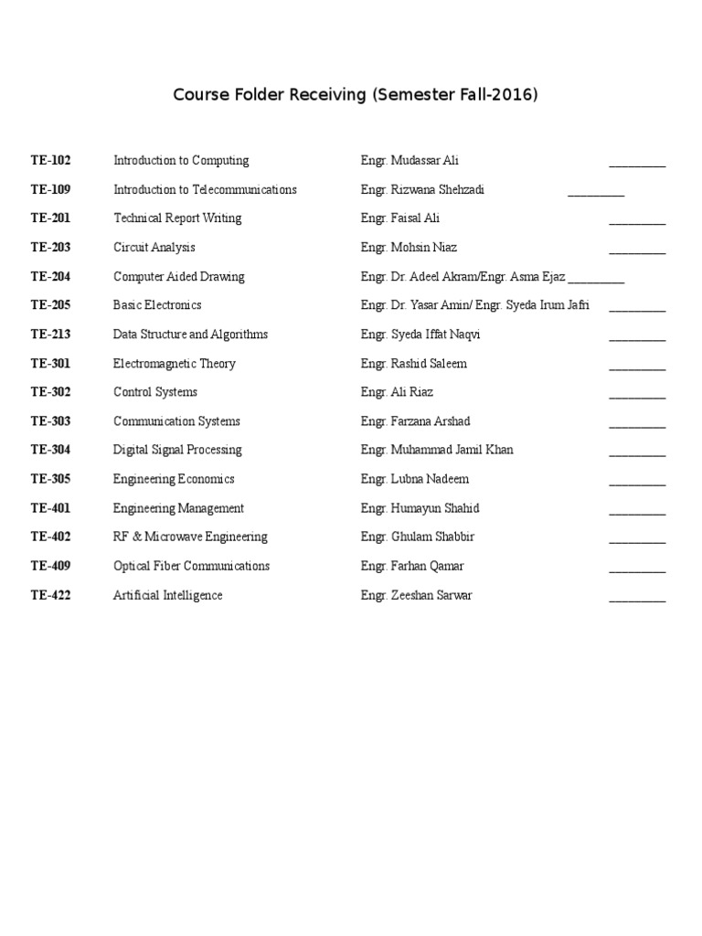 OBE Coursefolder Receiving | PDF