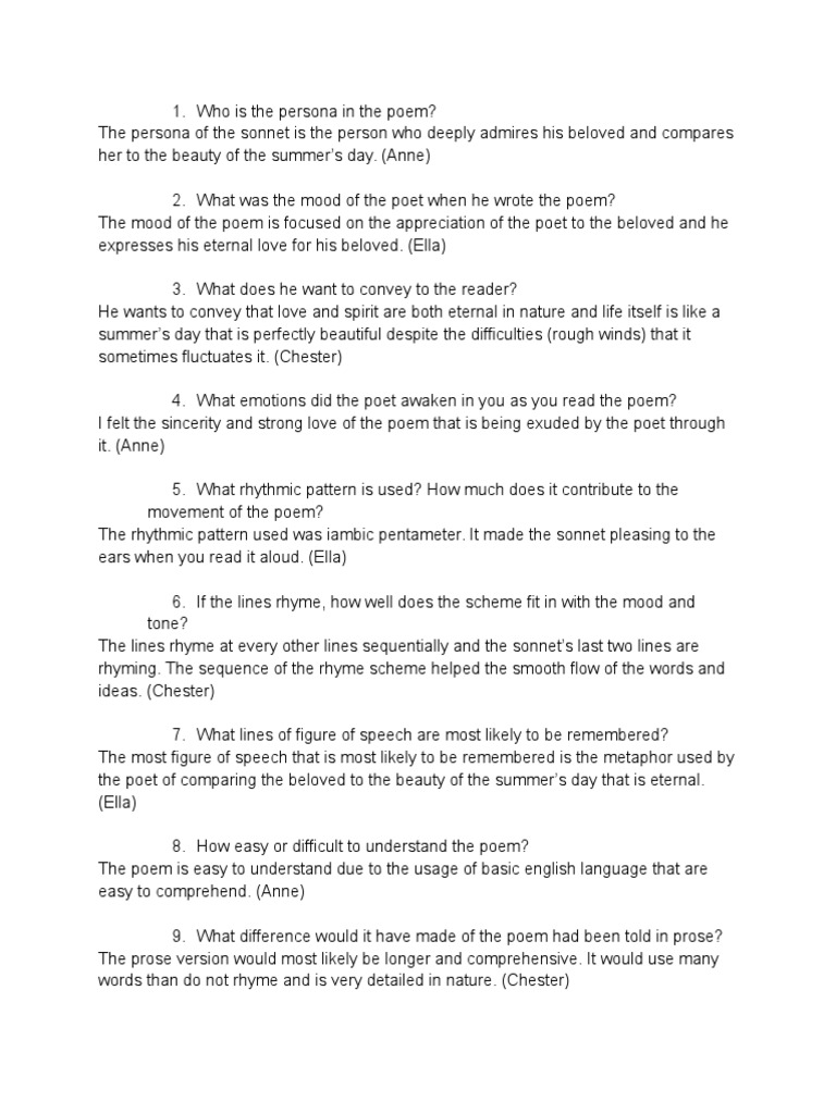 Sonnet 18 - William Shakespear | PDF | British Poems | Poetic Form