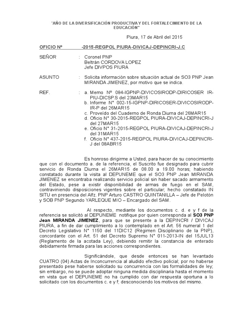 OFICIO | PDF | Delito | Policía