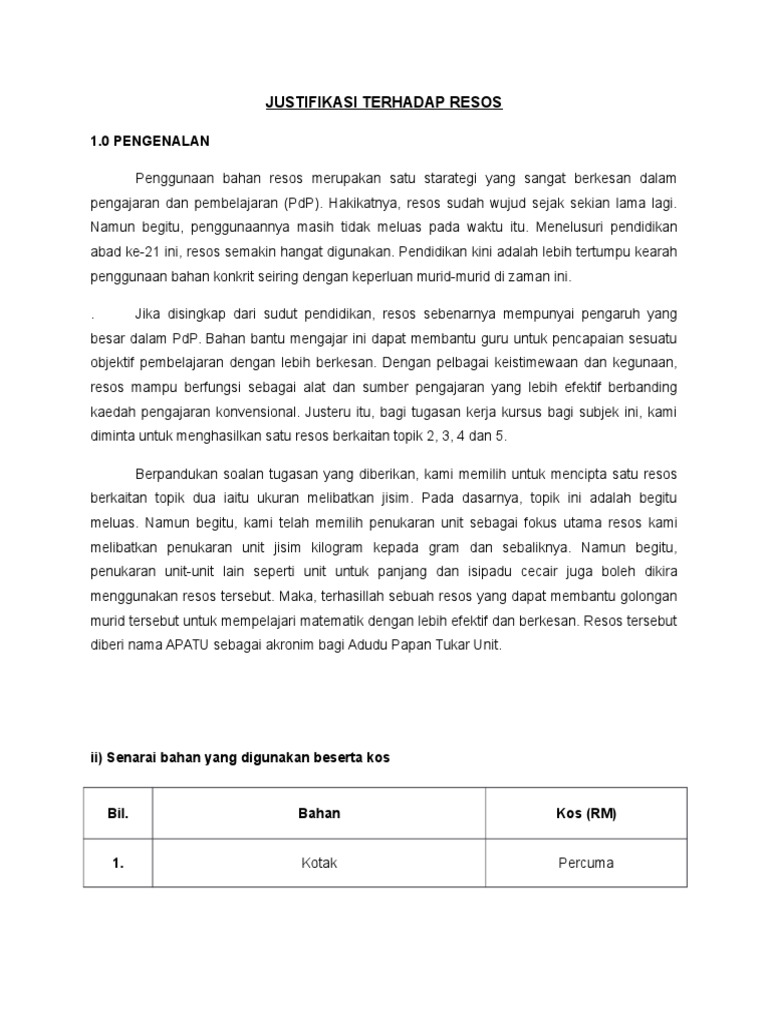 Justifikasi Terhadap Resos | PDF