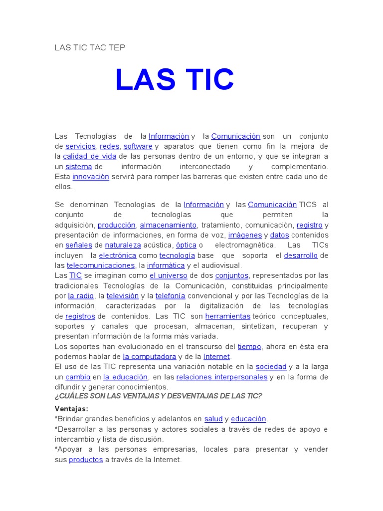 Las Tic Tac Tep | PDF | Tecnología de información y comunicaciones | Servicio de redes sociales