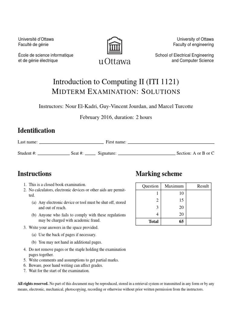 Winter 2016 Midterm Solutions Pdf C Programming Language Parameter Computer Programming