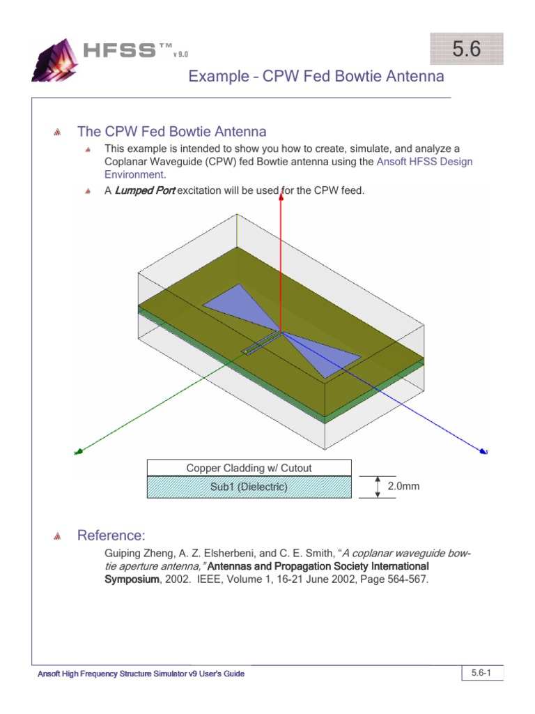 Hfss Tutorial Fed Bowtie Antenna | PDF
