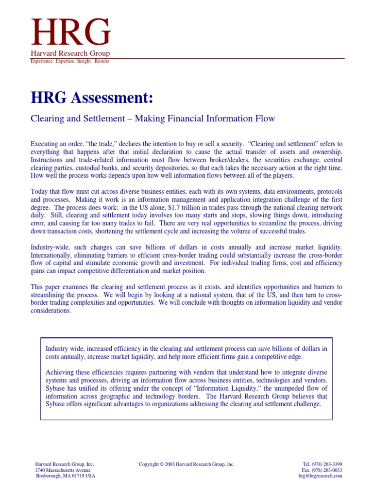 Clearing and Settlement | PDF | Clearing (Finance) | Clearing House ...