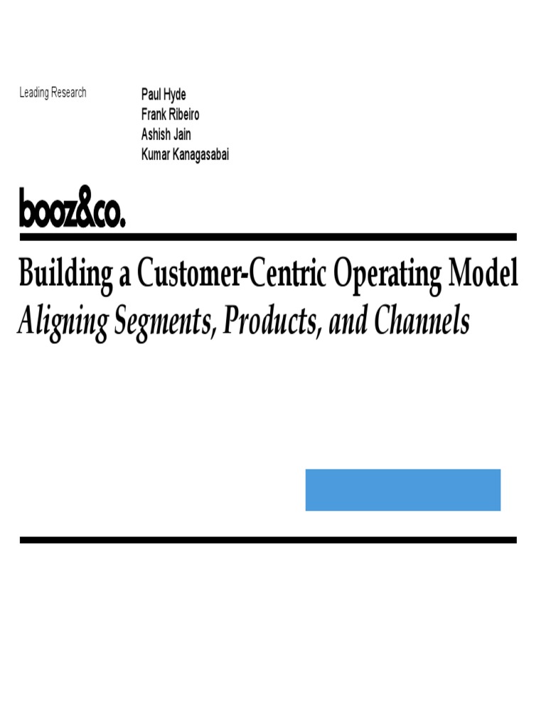 Building A Customer Centric Operating Model | PDF | Banks | Strategic ...