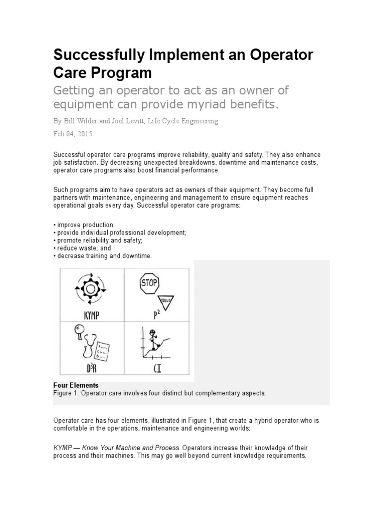 Successfully Implement an Operator Care Program | Reinforcement | Leadership