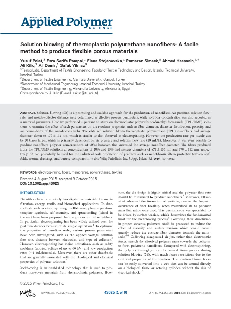 Polat Et Al-2016-Journal of Applied Polymer Science | PDF | Chemical ...