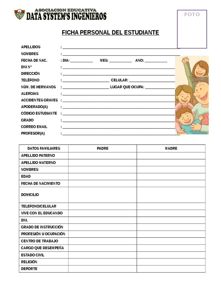 Ficha Personal Del Estudiante 2017 Minedu