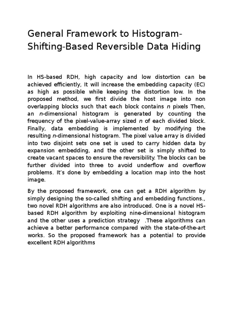 General Framework To Histogram | PDF