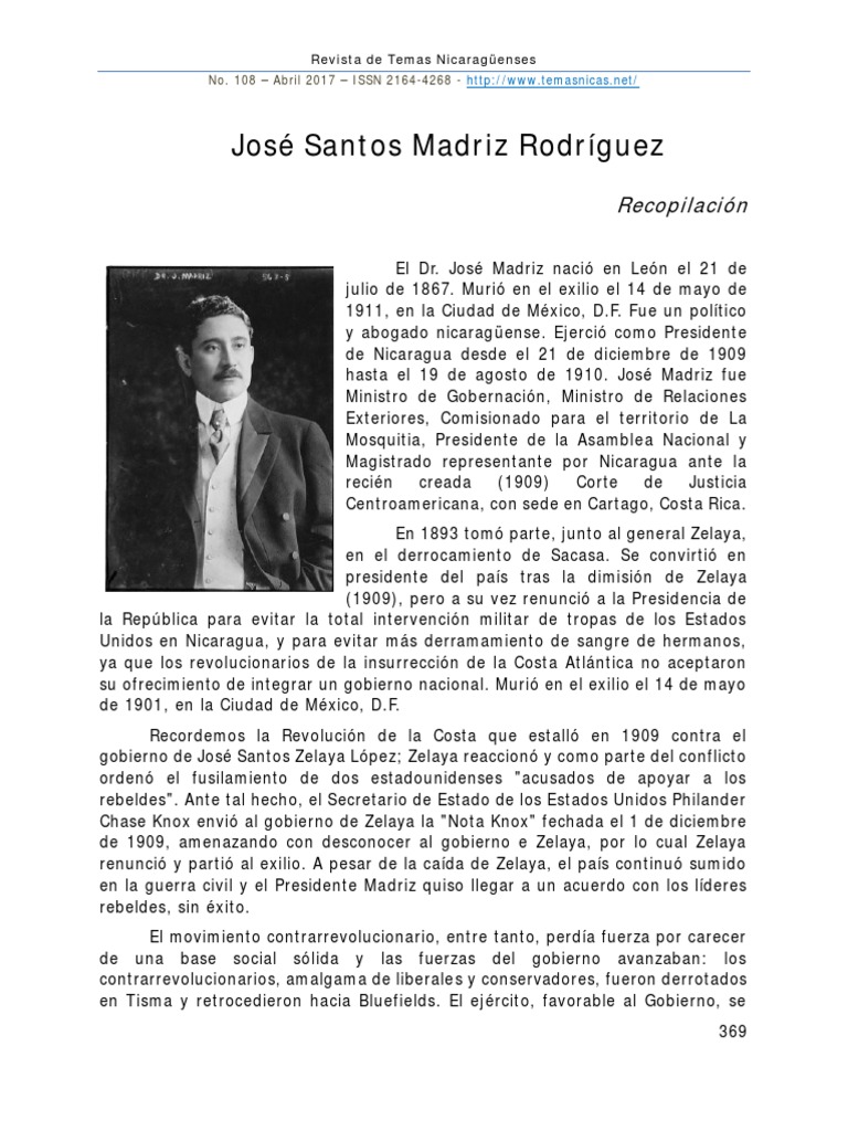 Jose Madriz | PDF | Nicaragua | Gobierno
