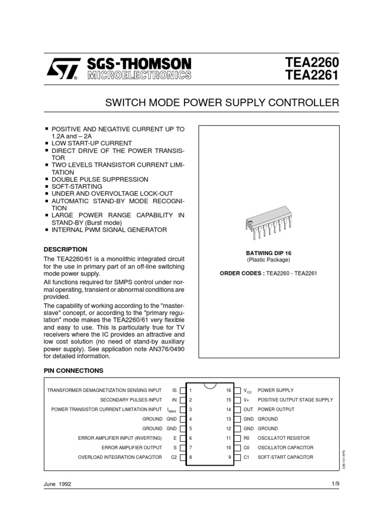 Tea 2261 | PDF | Power Supply | Electrical Components