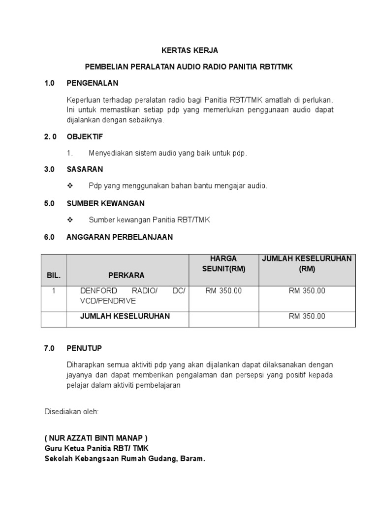 Kertas Kerja Radio | PDF