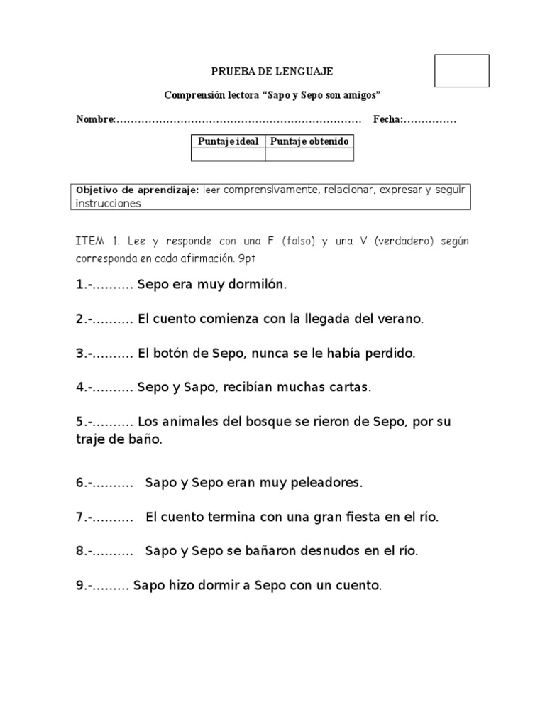 Sapo y Sepo Son Amigos | PDF