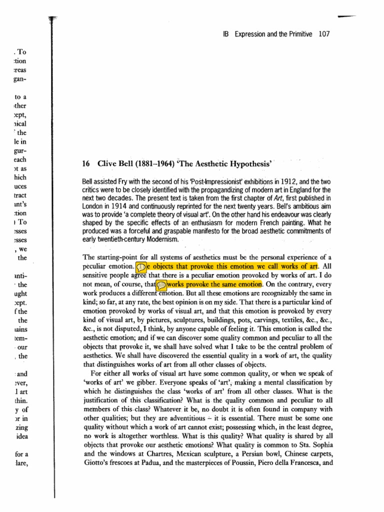 Clive Bell | PDF | Aesthetics | Paintings