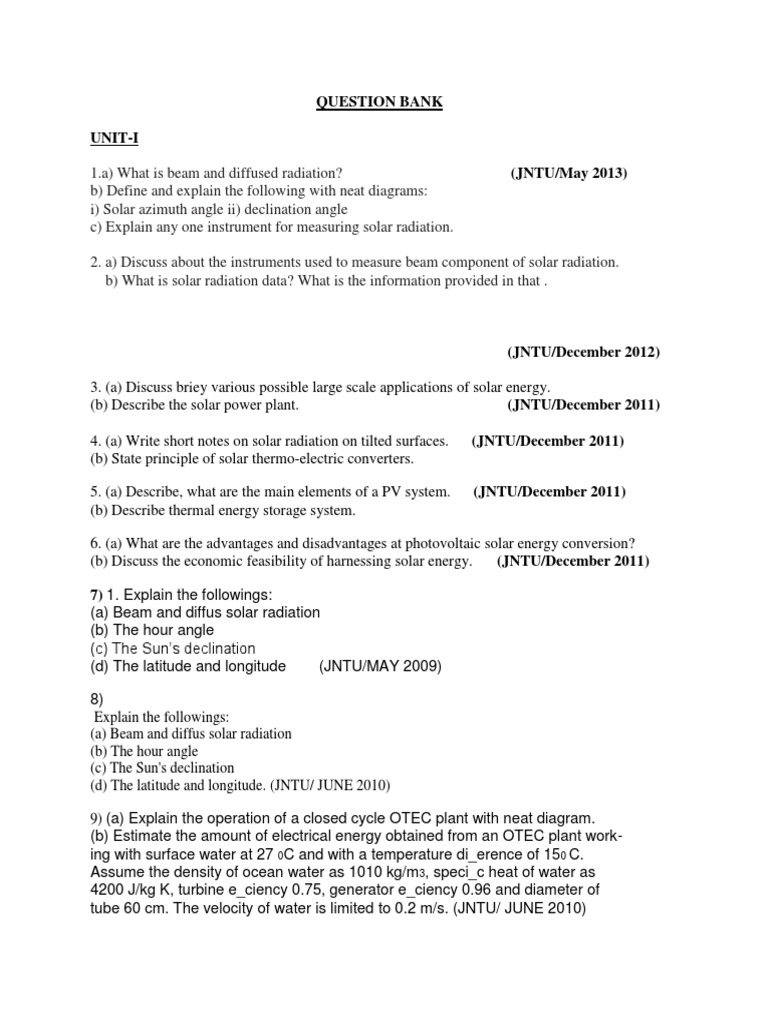 Solar Energy Concepts and Applications | PDF