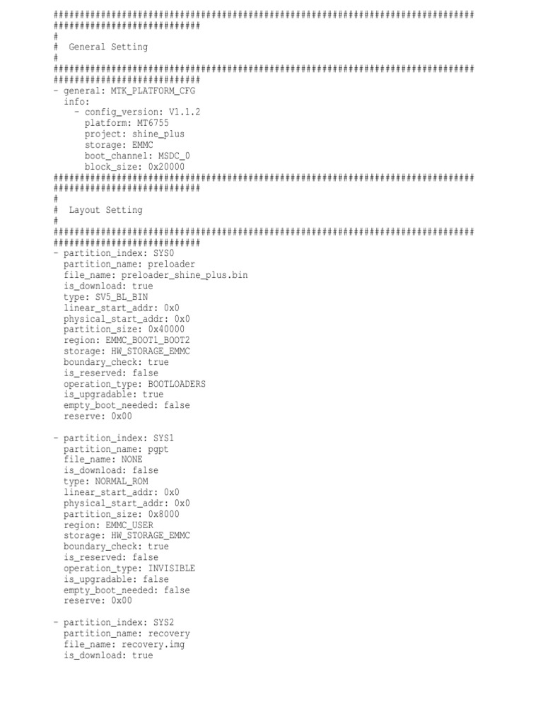 MT6755 Android Scatter | PDF | Computer Data Storage | Data Management