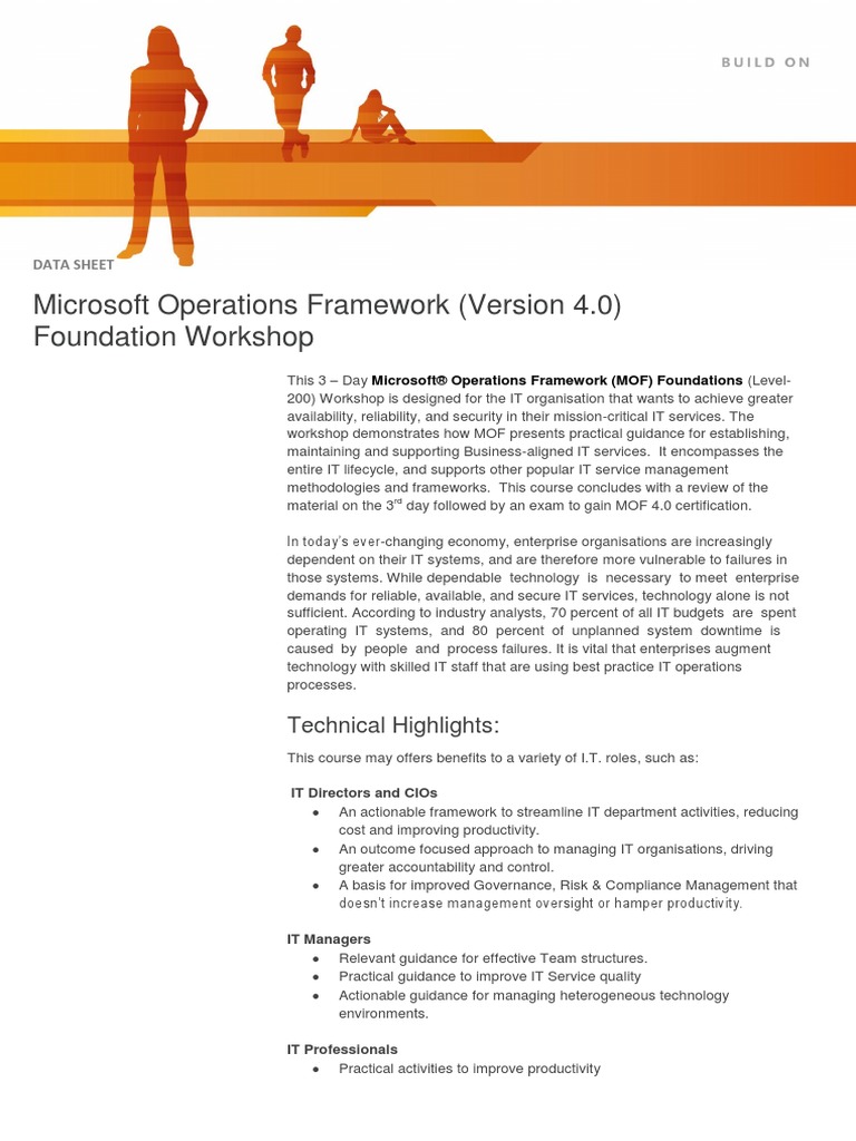 Microsoft Operations Framework (v4.0) Foundation Workshop (3days) | PDF ...